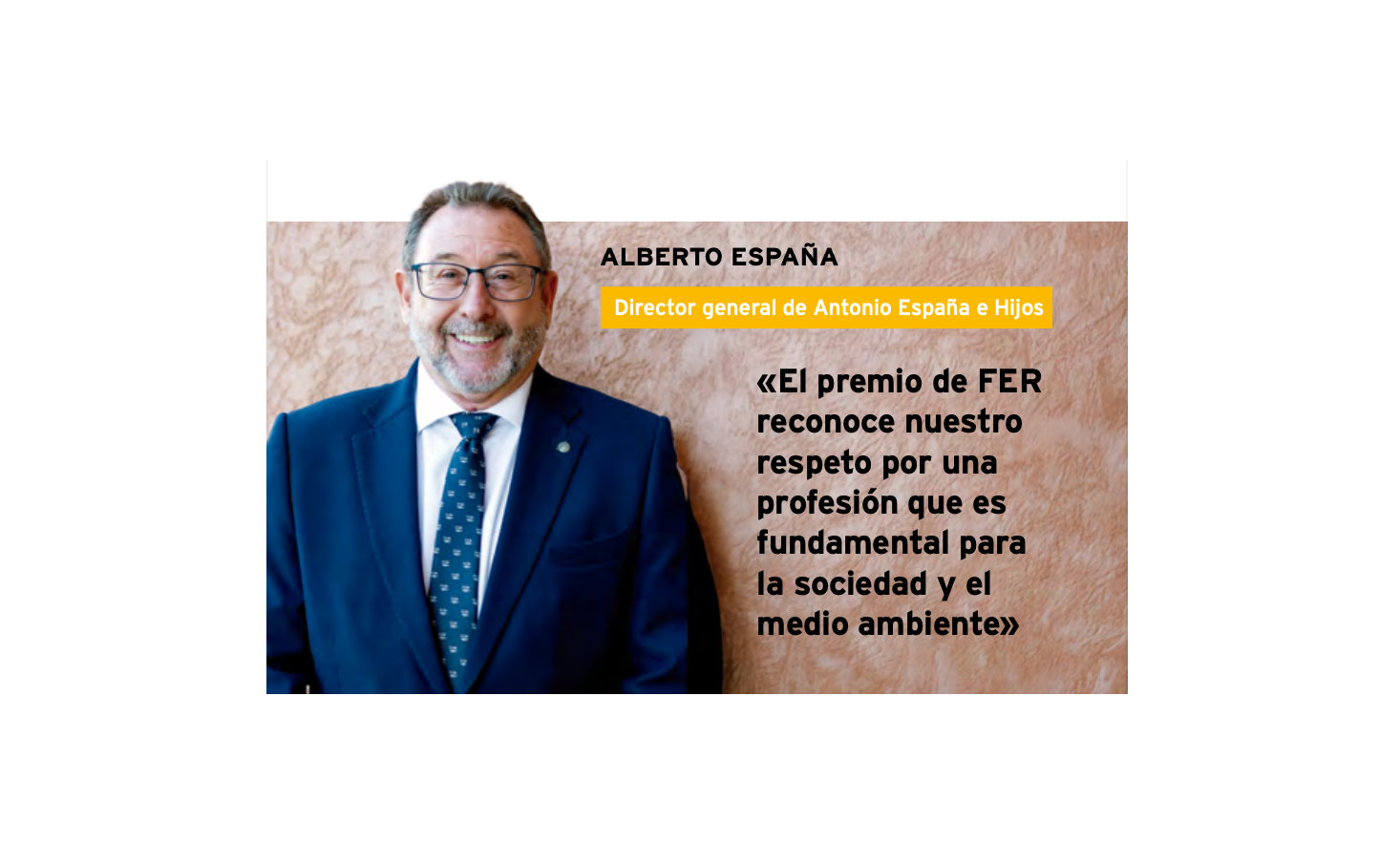 El premio de FER reconoce nuestro respeto por una profesión que es ...